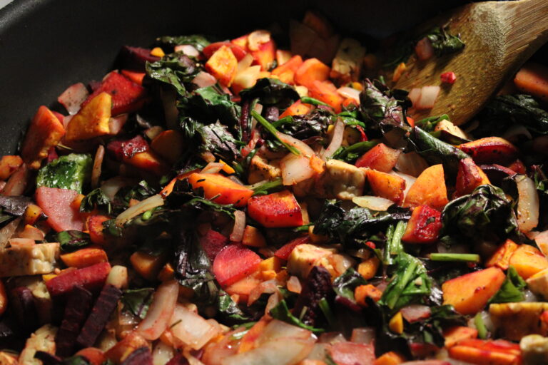 Beet & Turnip Grains & Greens Bowl - Hearty at Home Vegan Recipes
